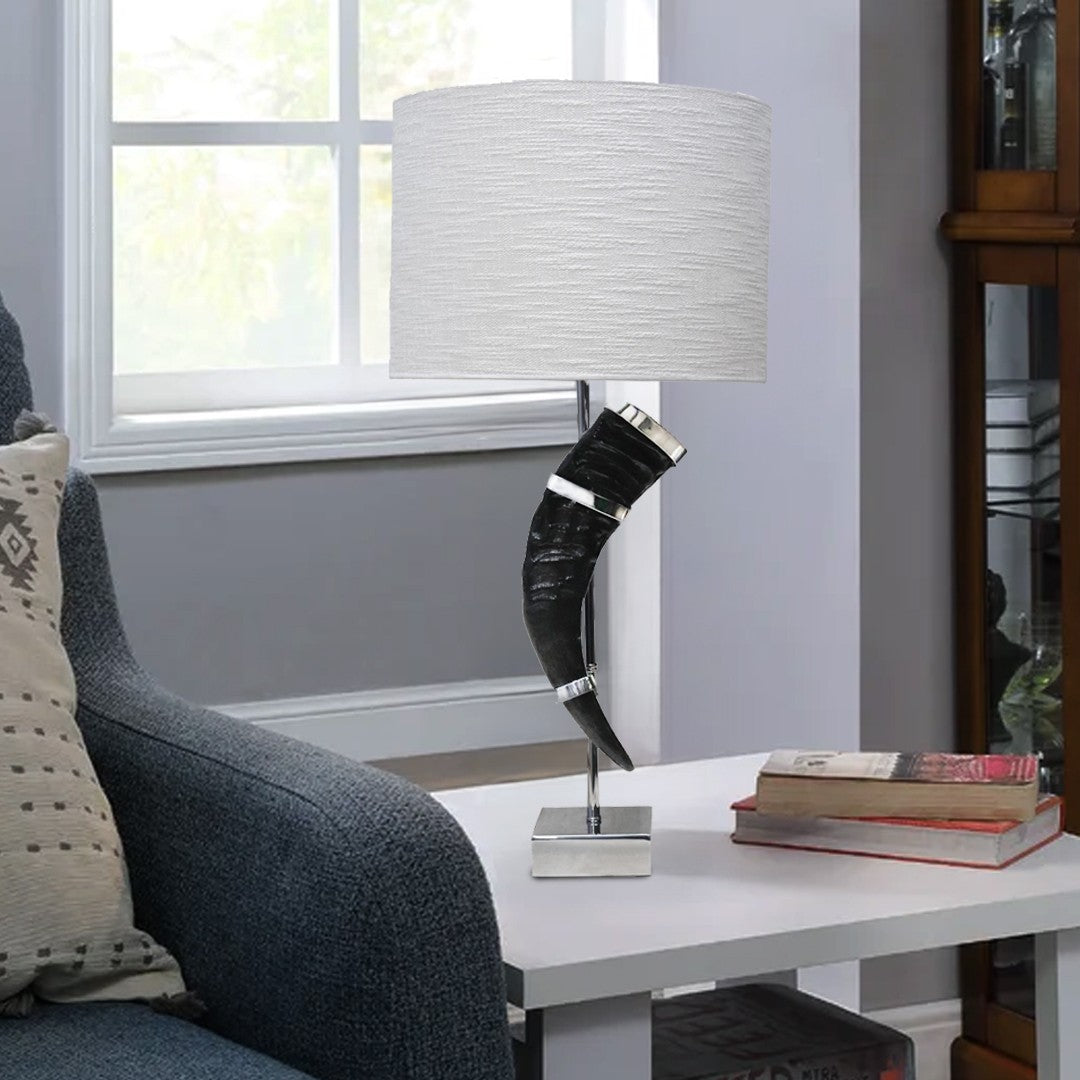 Buffalo Horn Stainless Table Lamp – Keystone Lamps